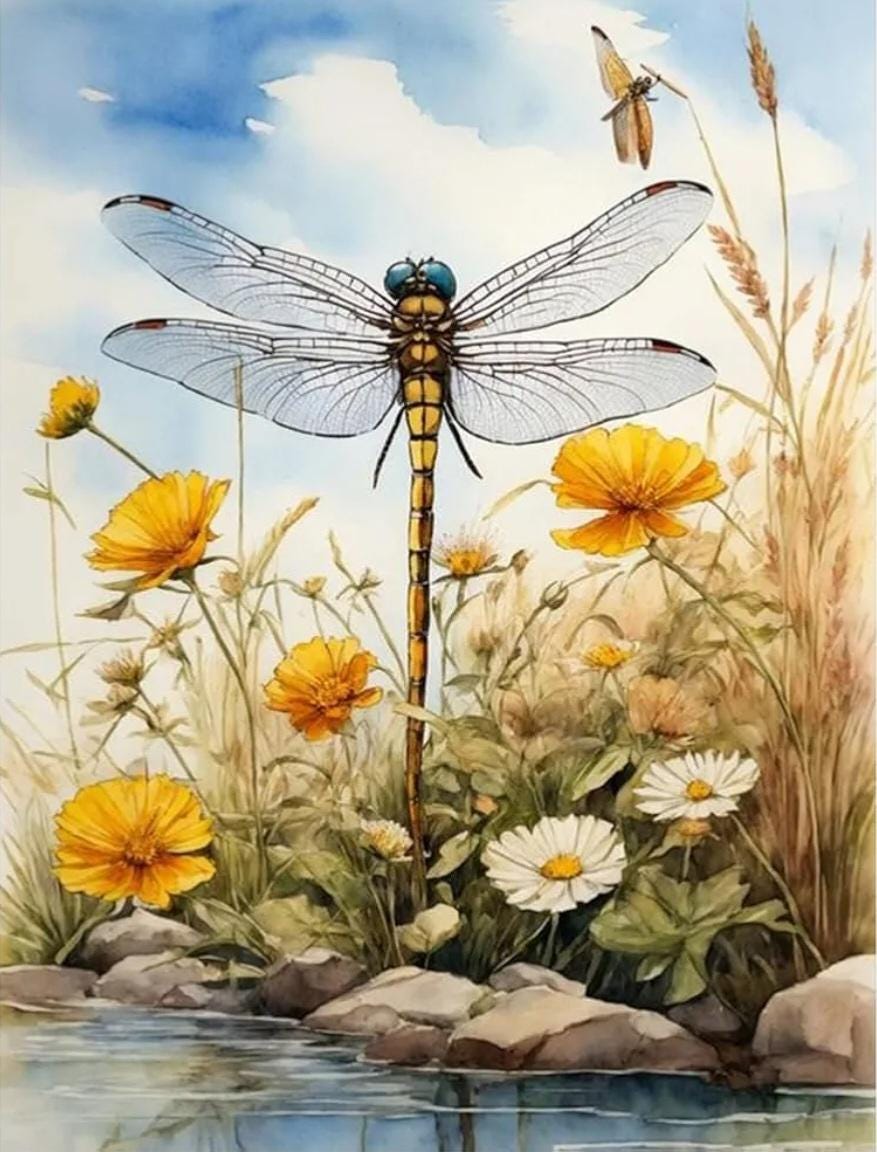 Dragonfly (round) 30x40cm Diamond Art Kit - Etsy