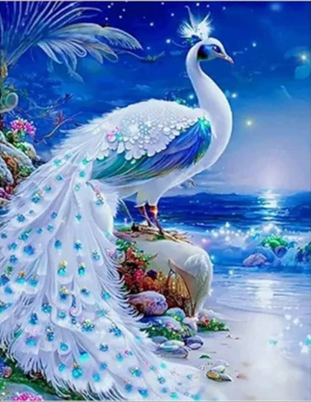 Peacock Round 30x40cm Diamond Painting Kit - Etsy