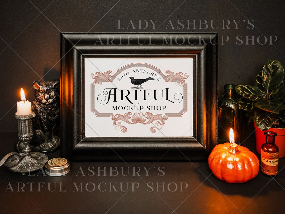 Vintage Halloween Frame Mockup Occult Decor Mockup, Witchcraft Styled ...