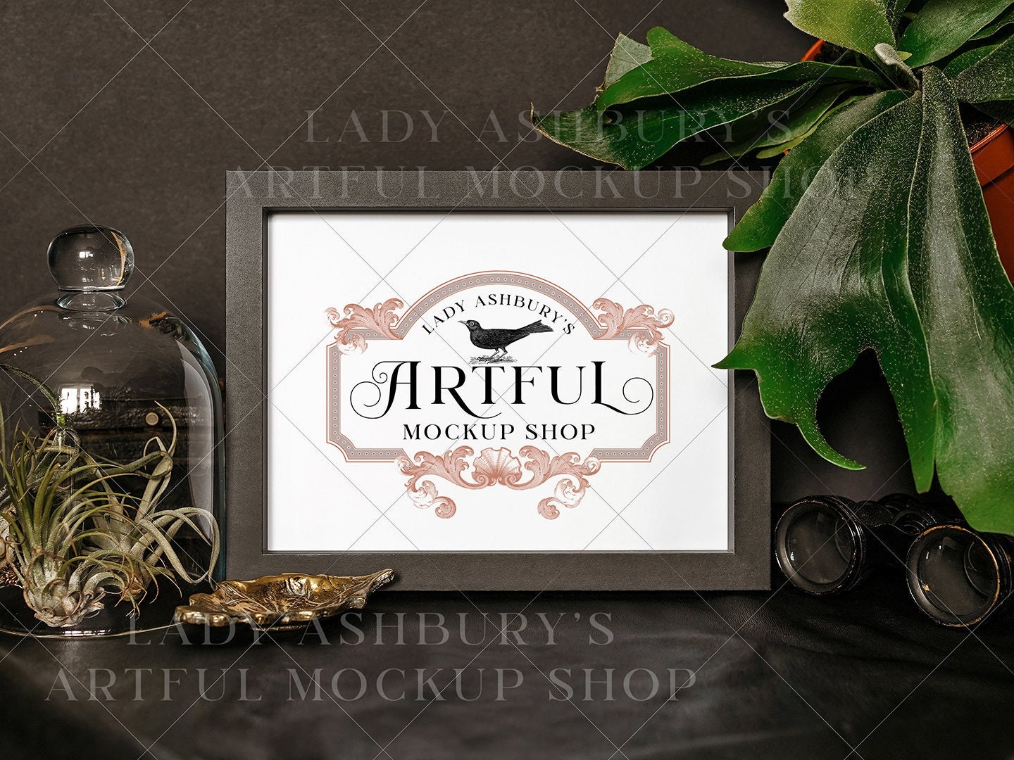 Black Scene Mock up Masculine Print Mockup Horizontal - Etsy