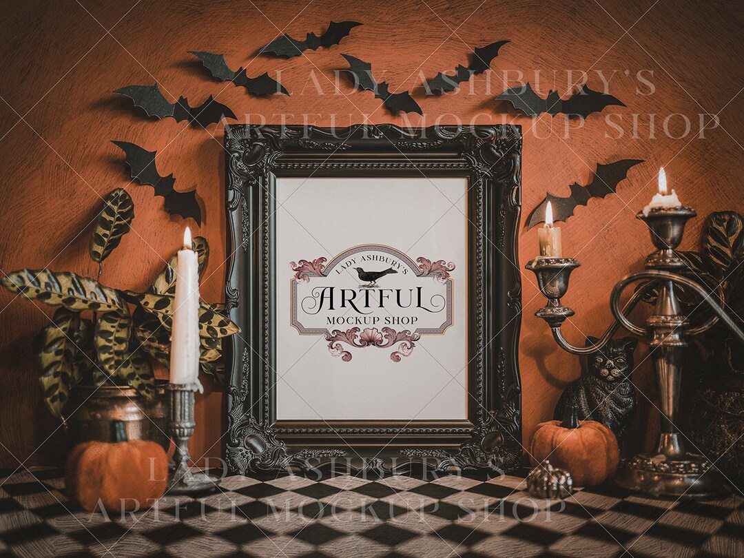 Halloween Mockup Horror Frame Mockup, Gothic Frame Mockup, Dark Mockup ...