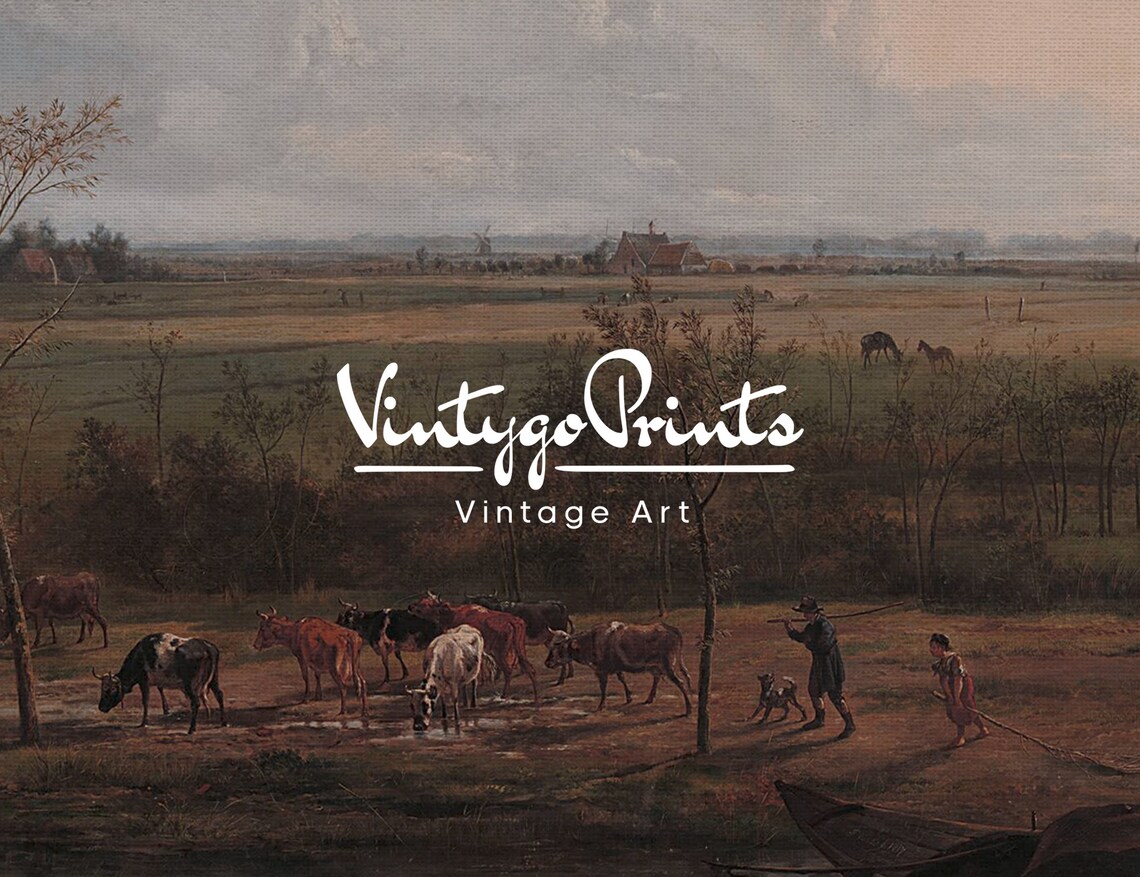 PRINTABLE Ranch Landscape Rustic Wall Art Antique Oil - Etsy