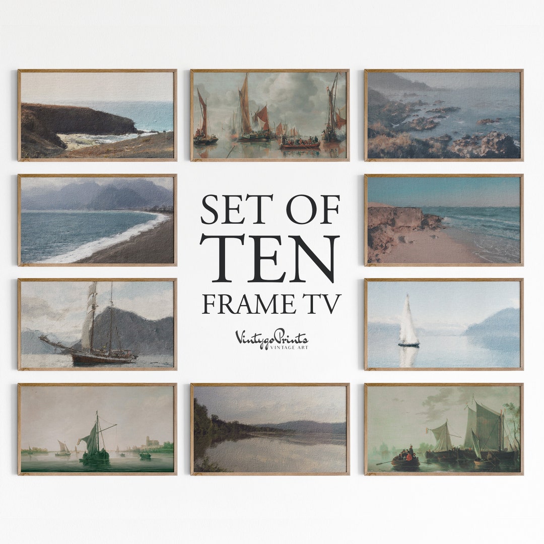 Samsung Frame TV Art Gallery Set | Set of Ten Seascape Oil Painting ...