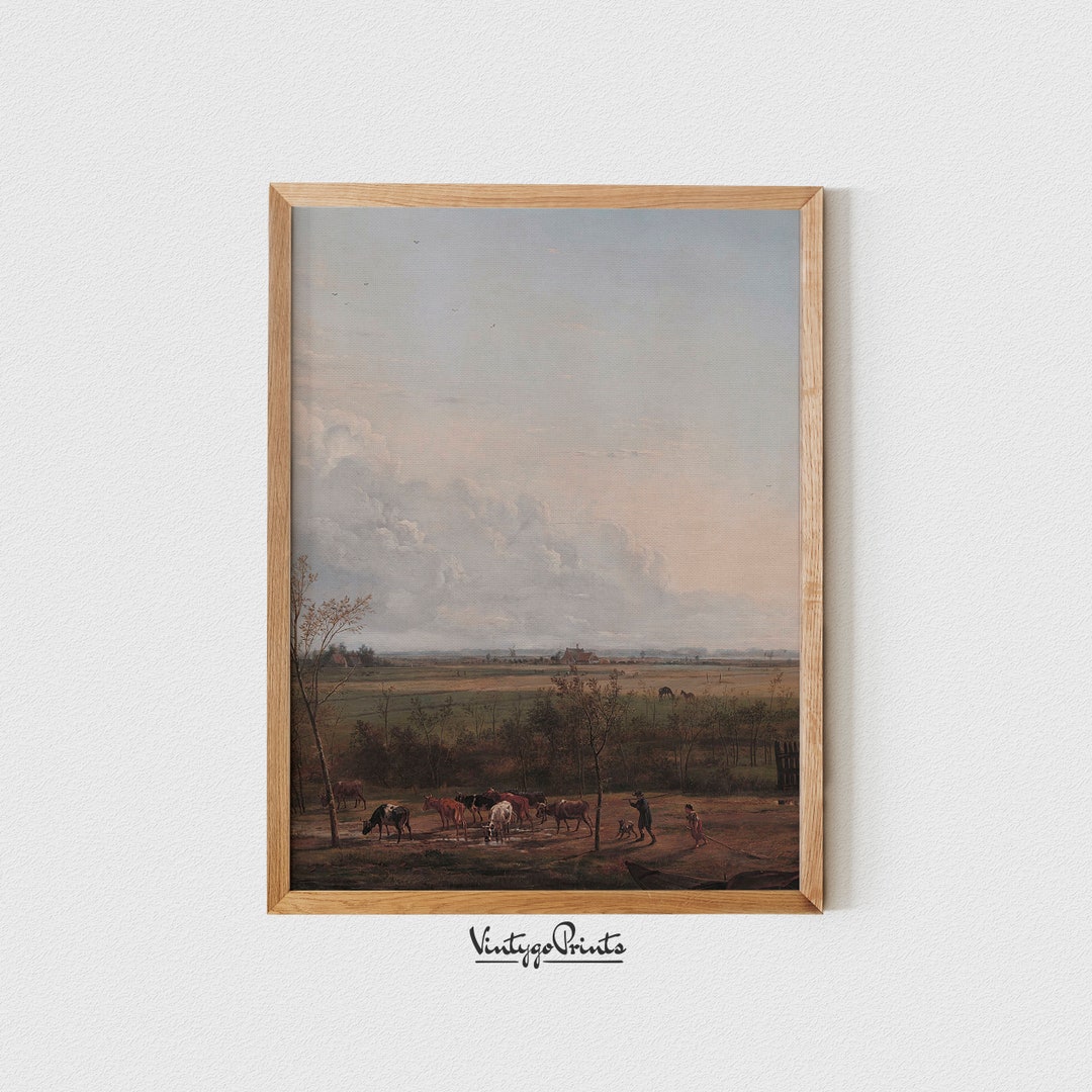 PRINTABLE Ranch Landscape Rustic Wall Art Antique Oil - Etsy