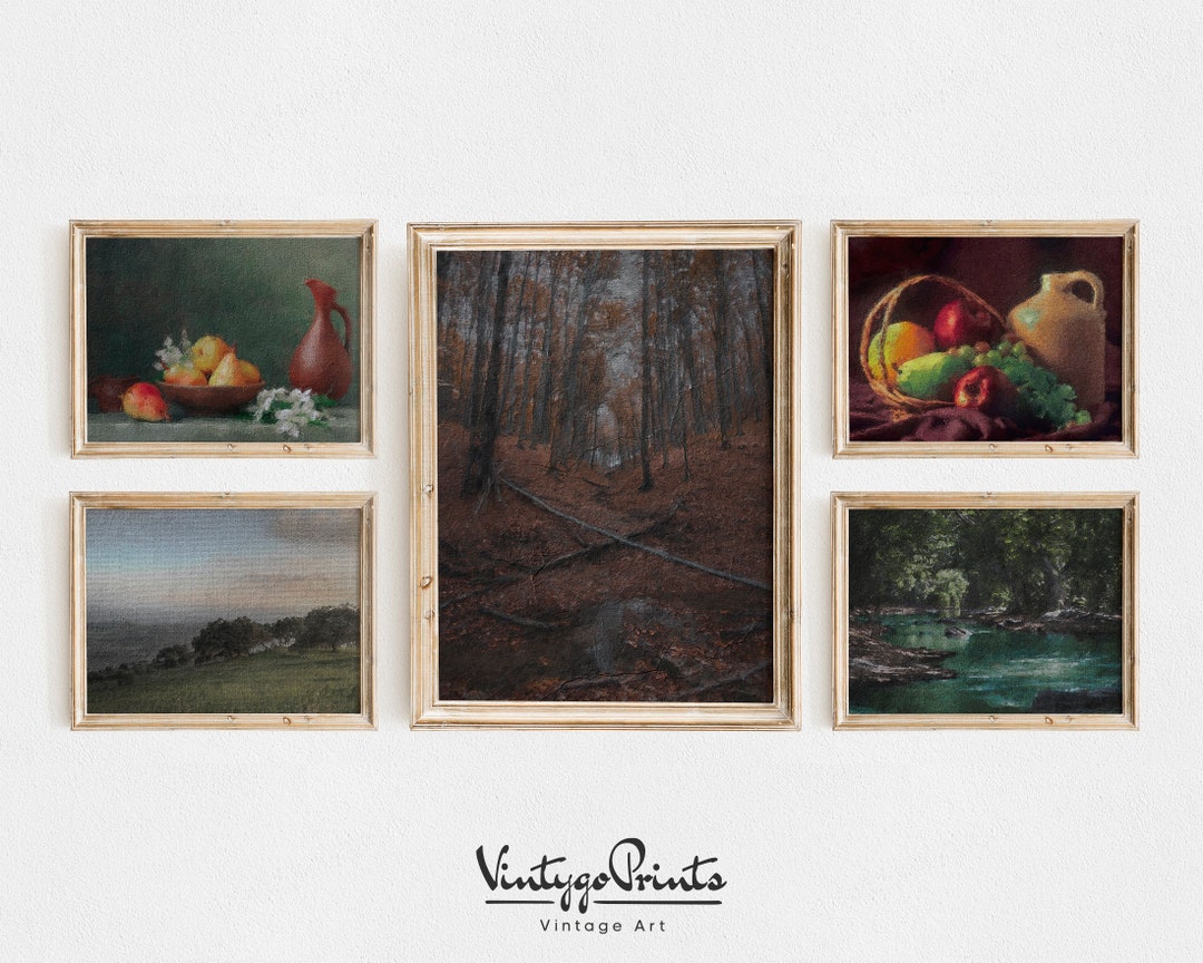Printable Digital Art Gallery Set | Vintage Oil Painting | Forest Print ...