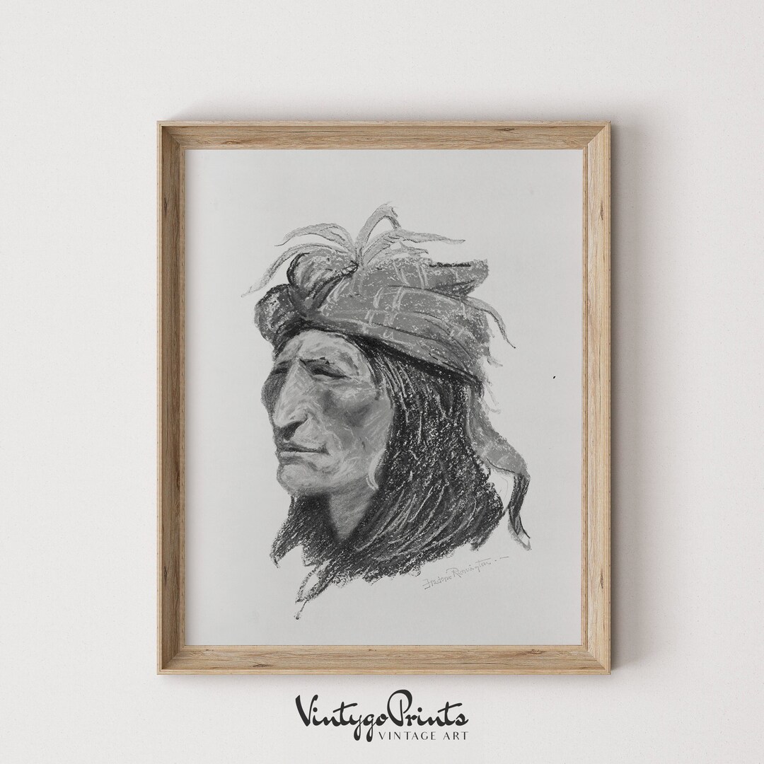 Native American Portrait Sketch | Drawing Painting | Southwestern ...