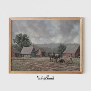 Farmers Working in Farmhouse | Old Century People | Vintage Wall Art ...