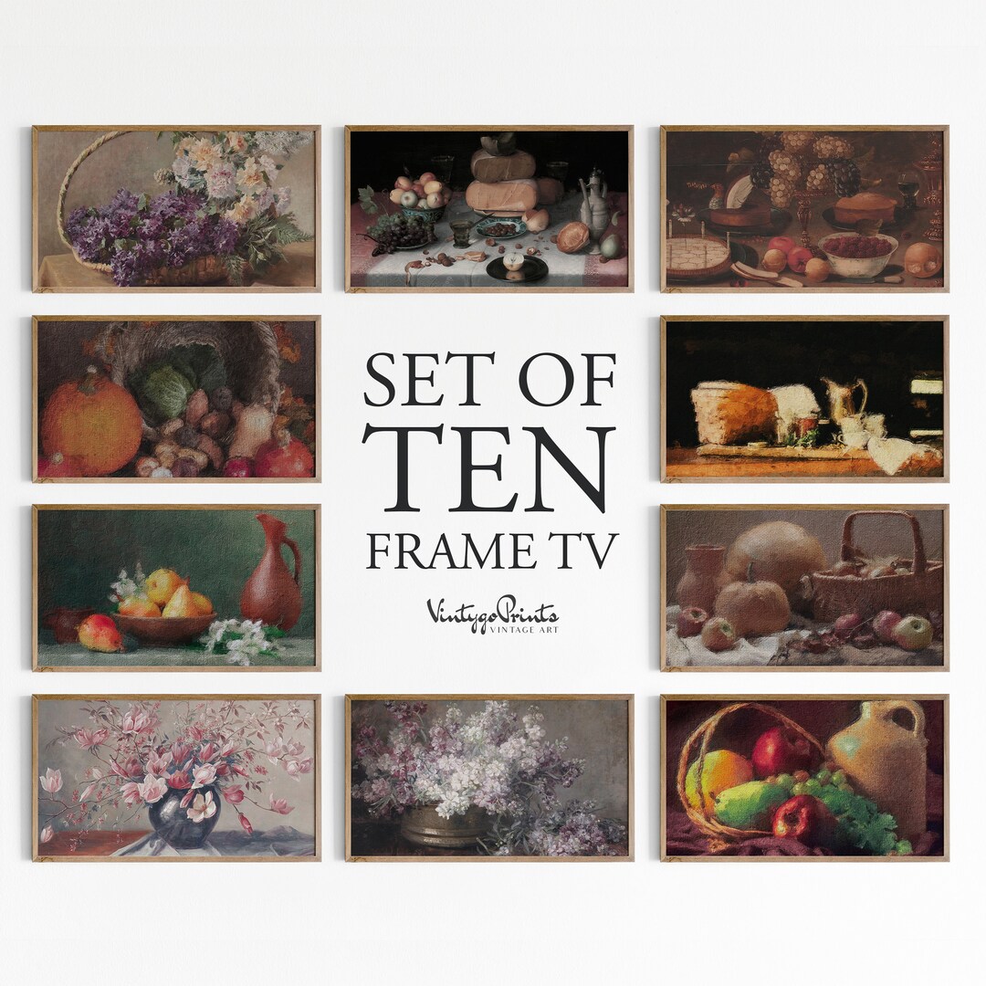 Samsung Frame TV Art Gallery Set | Set of Ten Still Life Oil Painting ...