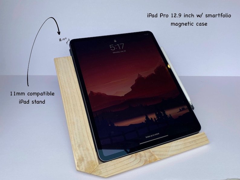 Adjustable Ipad/tablet Writing Stand With Ergonomic Wooden Wrist Rest ...