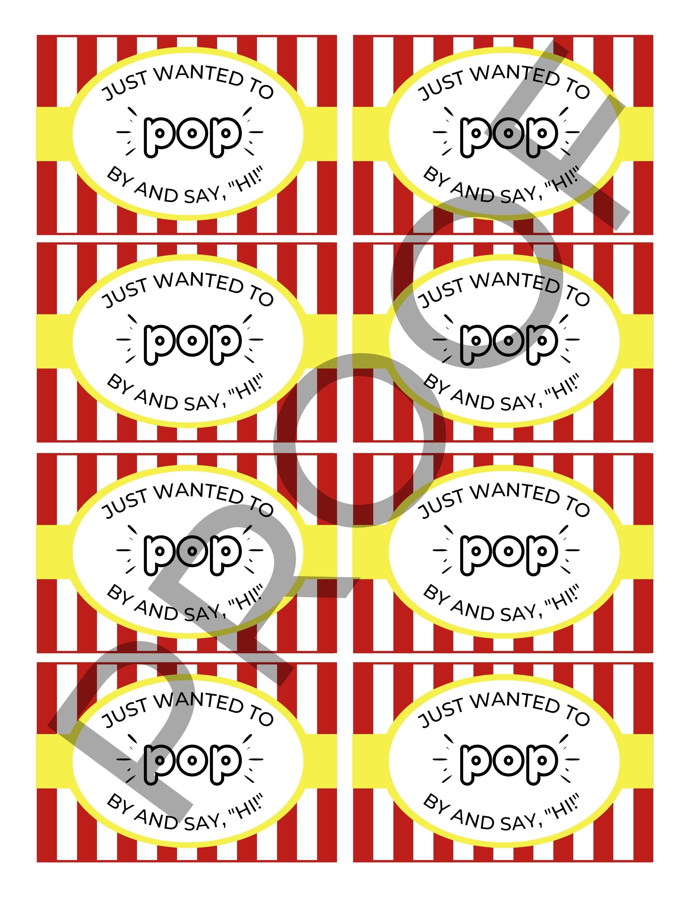 Handout = Popcorn - Pop by and Say, "hi!" (digital) - Etsy