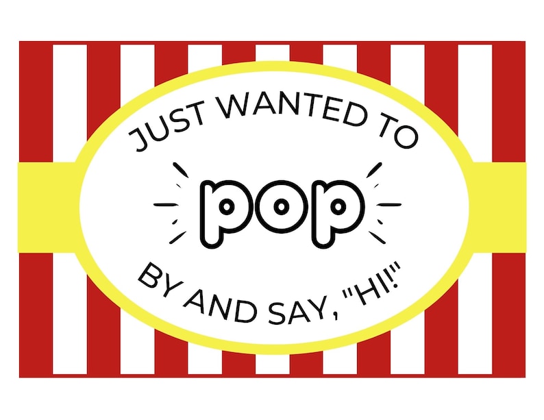 Handout = Popcorn - Pop by and Say, "hi!" (digital) - Etsy