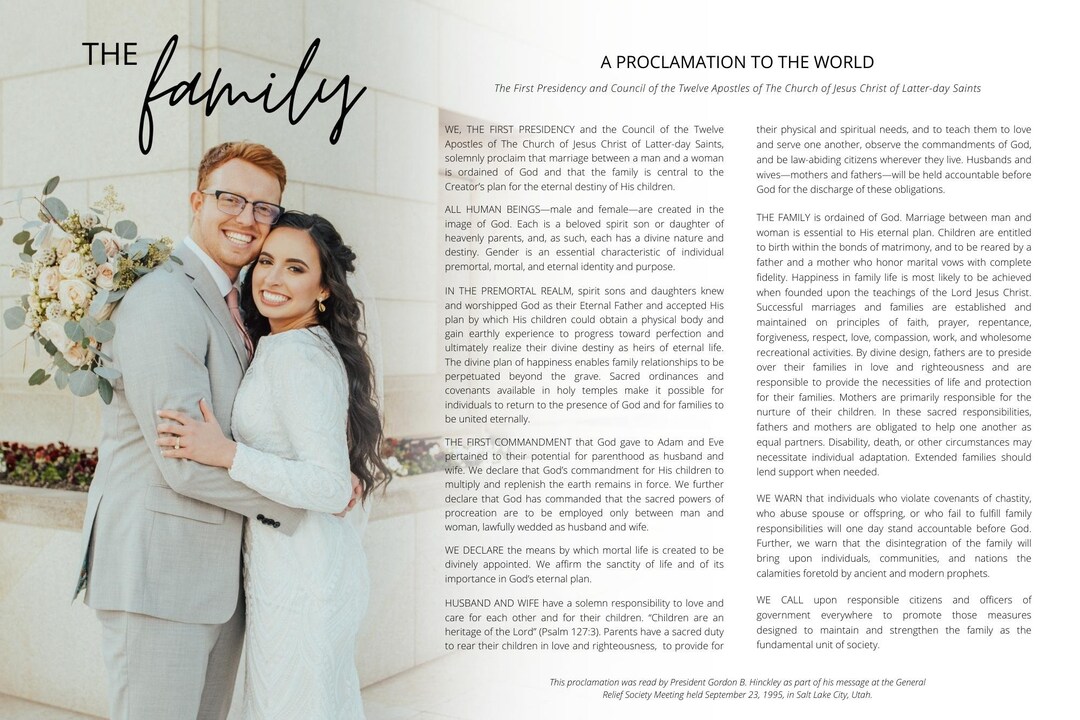 Family Proclamation Custom Design (digital) - Landscape - Etsy