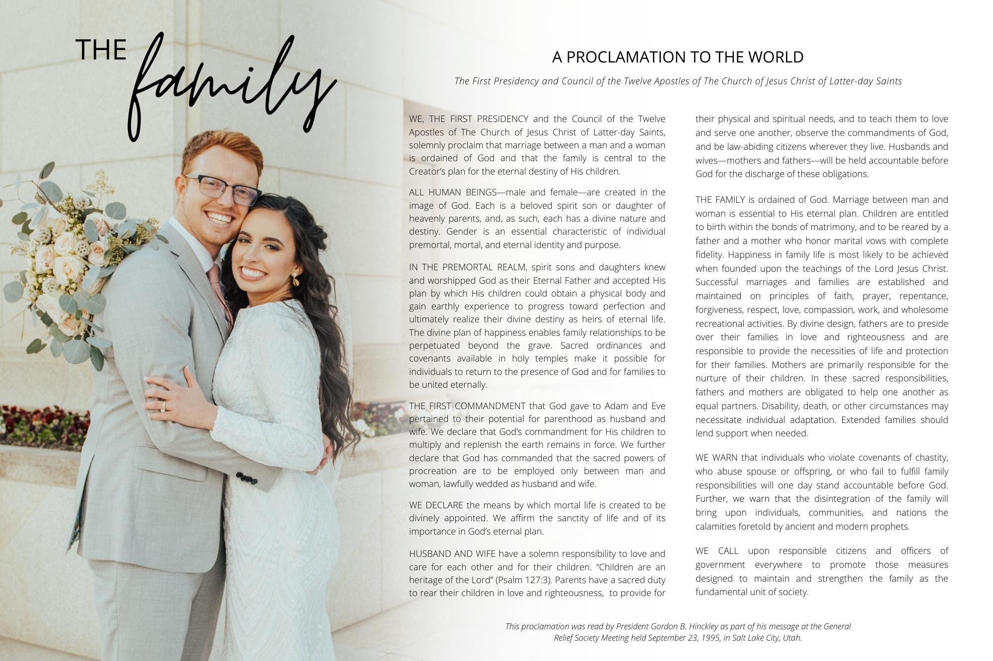 Family Proclamation Custom Design (digital) - Landscape - Etsy