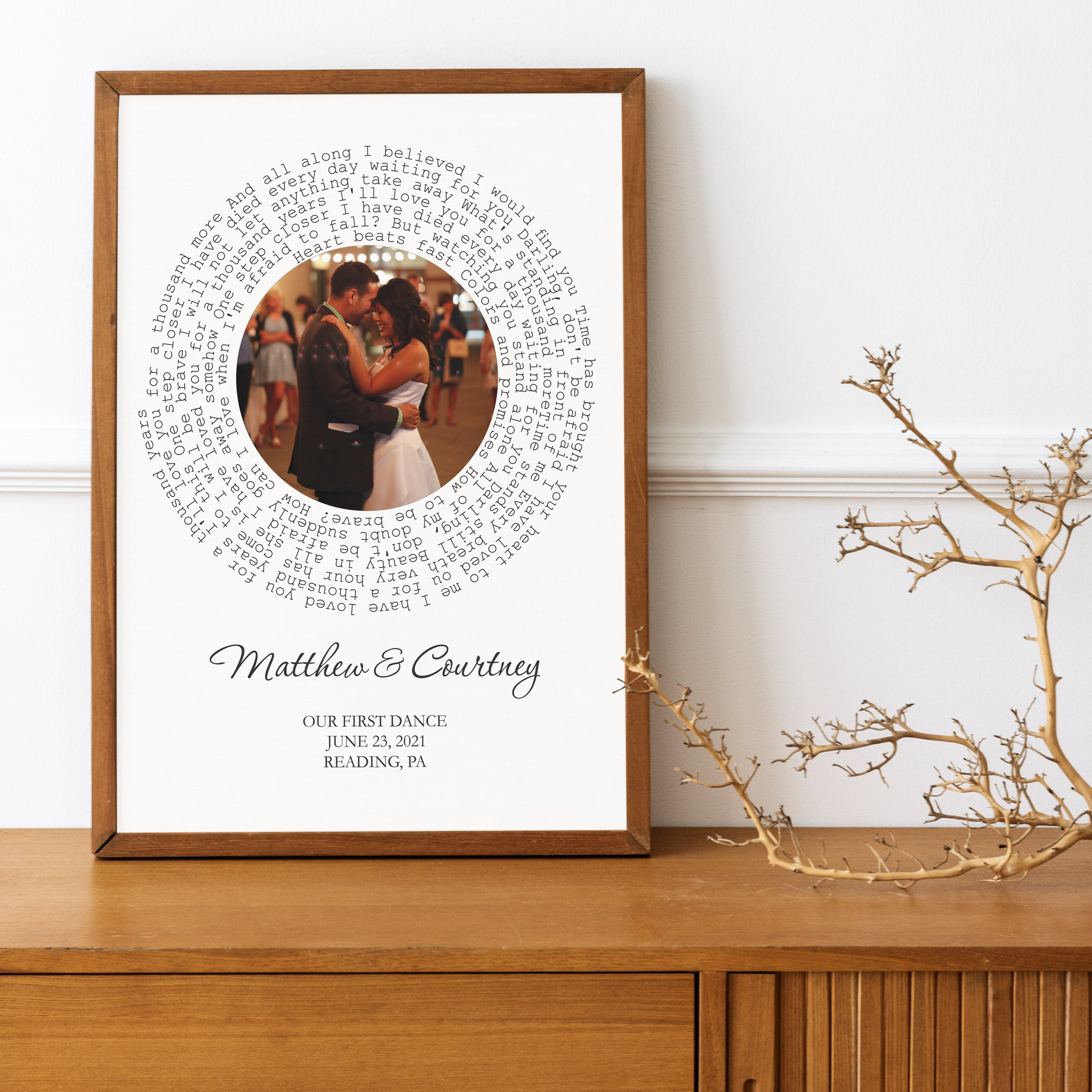 Custom Wedding Song Lyrics First Dance Art Print 1st 2nd 3rd - Etsy