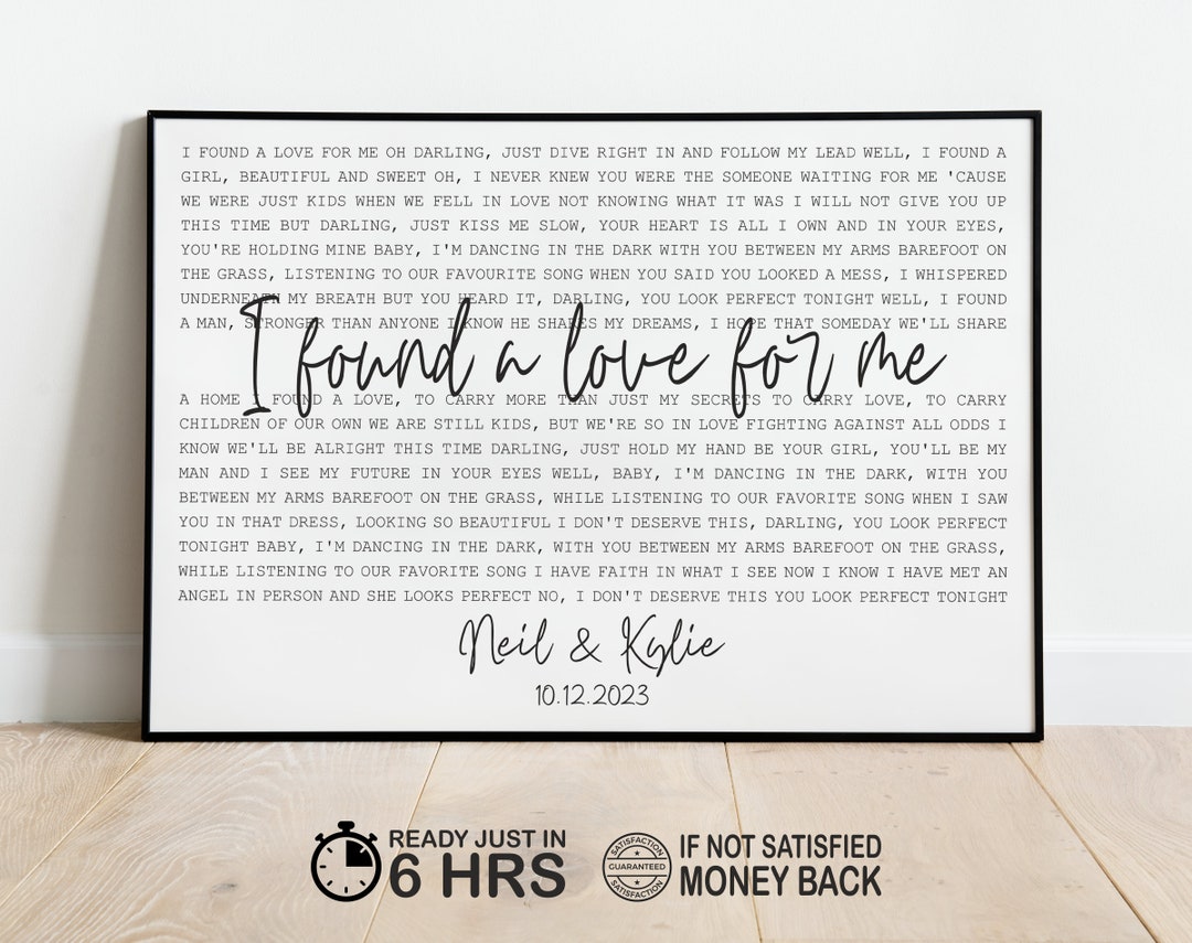 Custom Wedding Song Lyrics First Dance Art Print, 1st 2nd 3rd 5th 10th ...