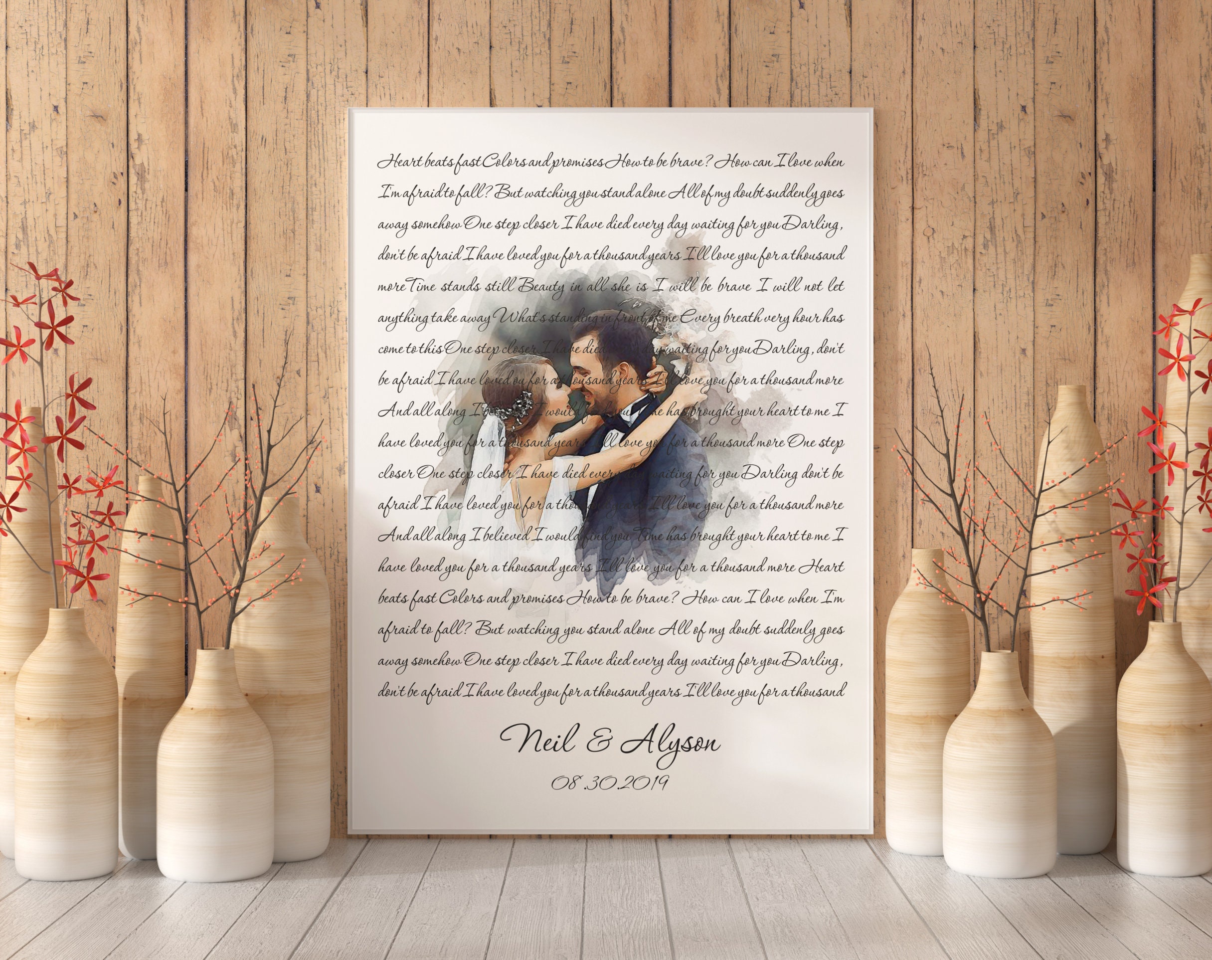 Custom Wedding Song Lyrics First Dance Art Print 1st 2nd 3rd - Etsy