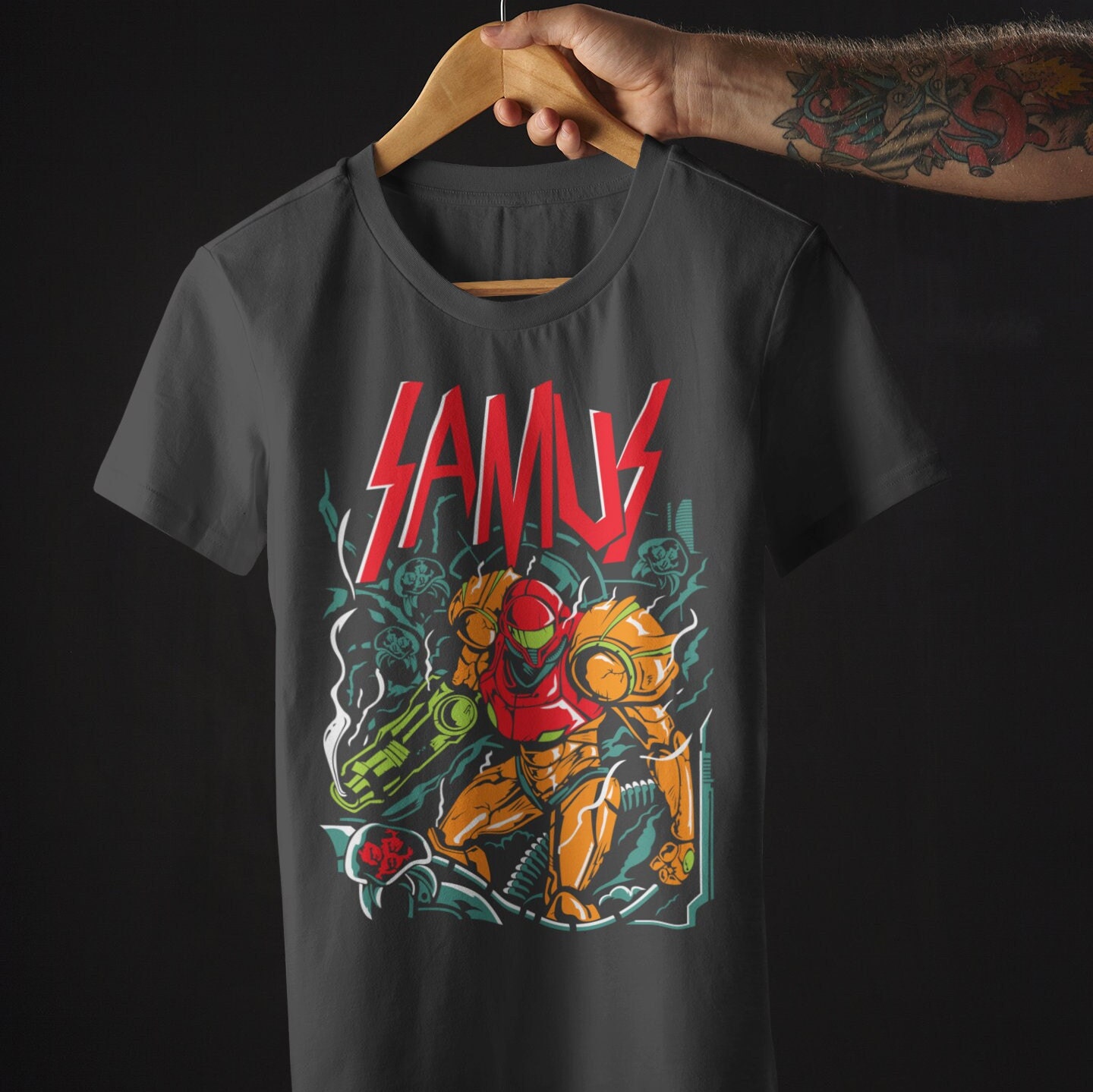 Samus Aran Metroid Men Tshirt Classic Arcade Tshirt, Gamer Tshirt ...