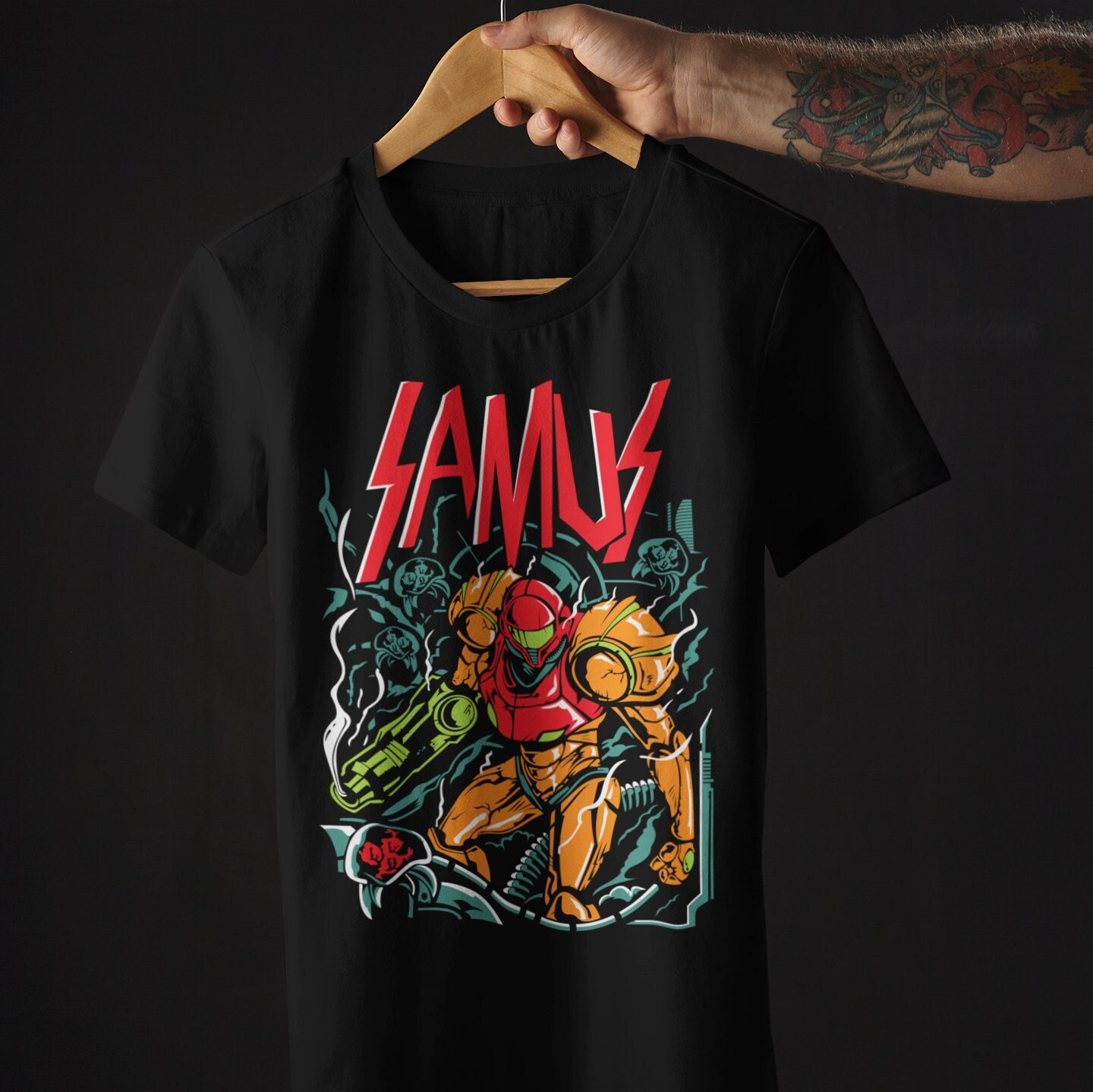 Samus Aran Metroid Men Tshirt Classic Arcade Tshirt, Gamer Tshirt ...