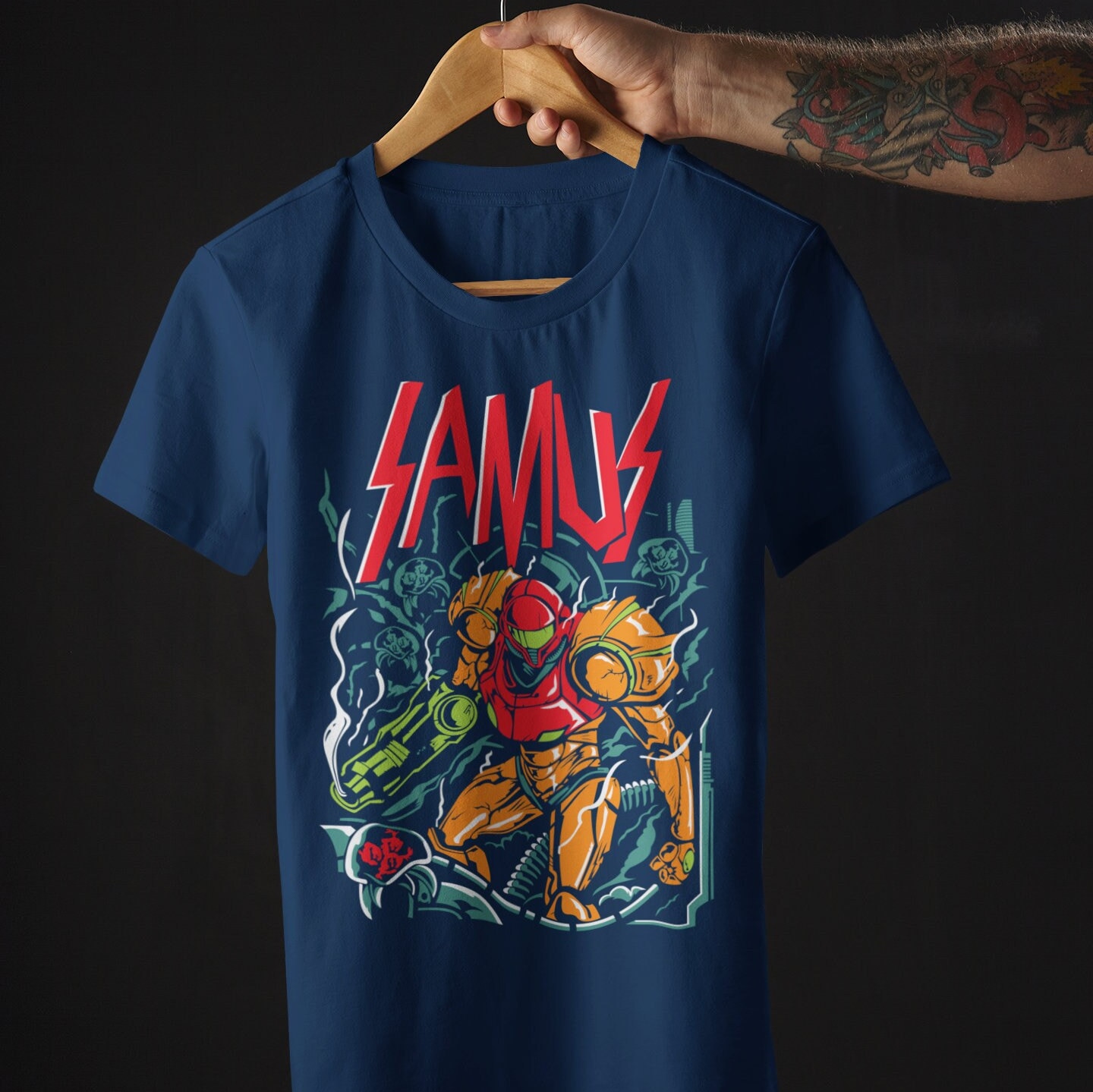 Samus Aran Metroid Men Tshirt Classic Arcade Tshirt, Gamer Tshirt ...