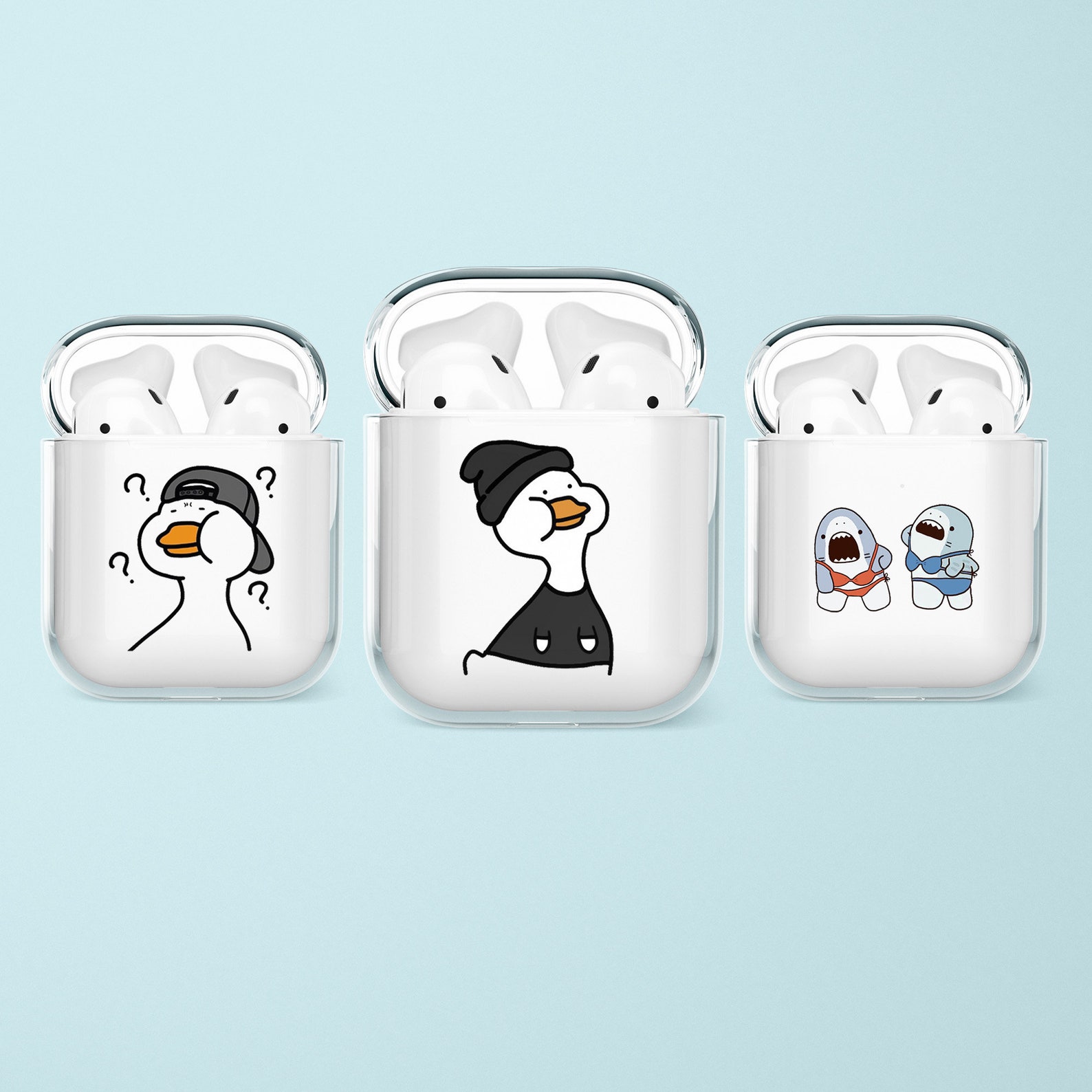 Funny Shark Airpods Case Cool Funny Duck Cover for Airpods - Etsy