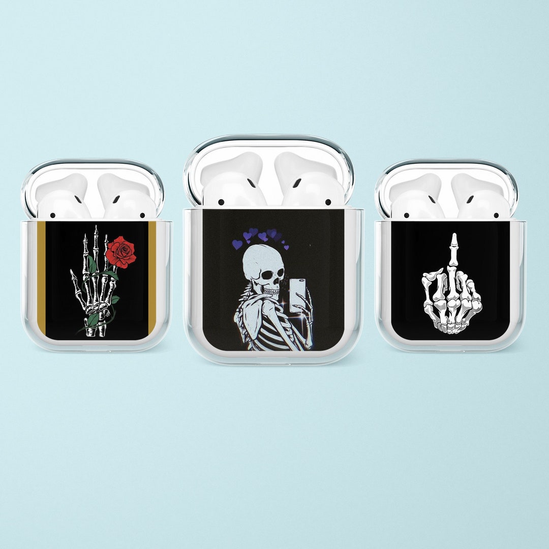 Skeleton Airpods Case Dark Gothic Cover for Airpods Generation 1 & 2 ...
