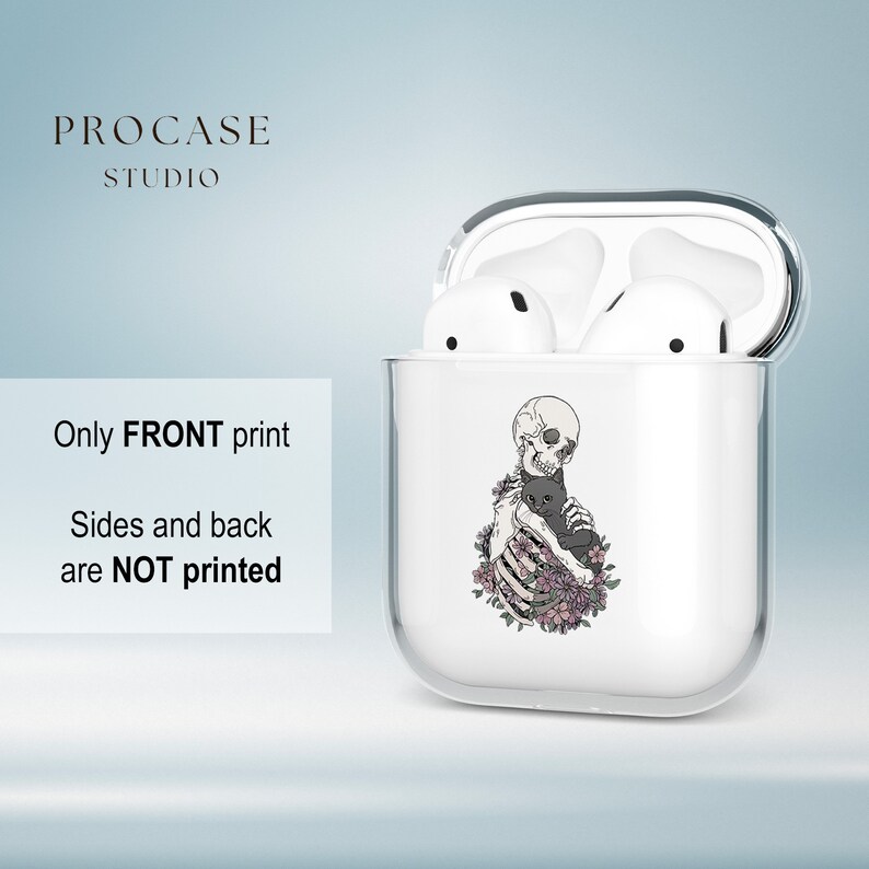 Ghost Airpods Case Spooky Goth Skeleton Cover for Airpods Generation 1 ...