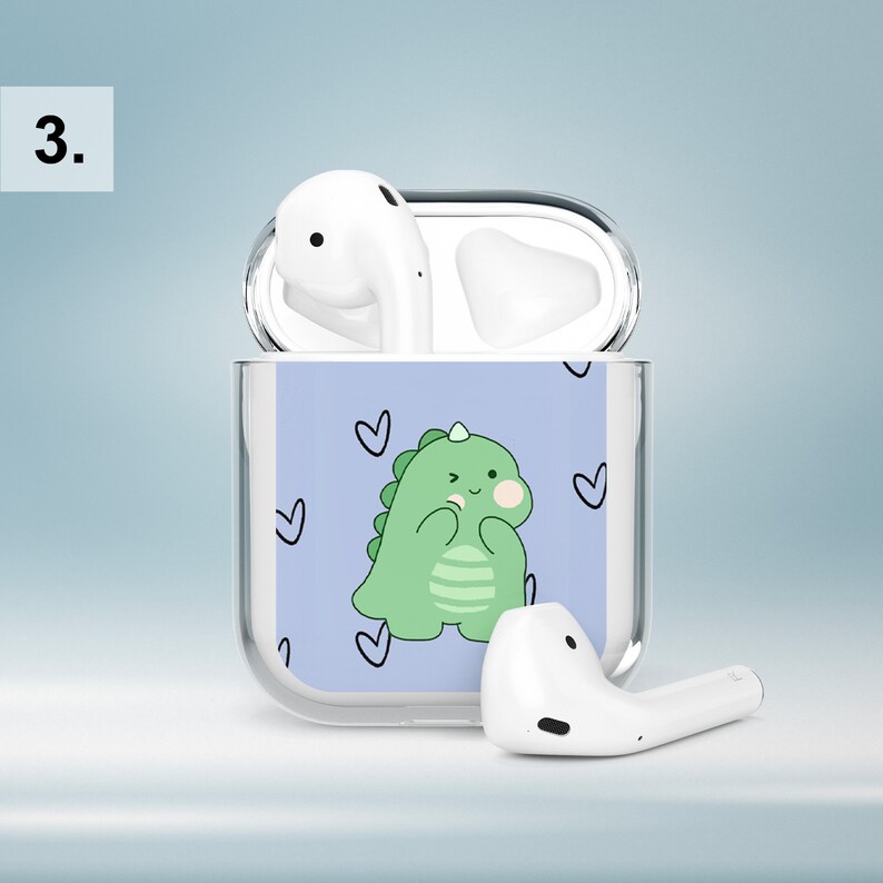 Cute Green Dino Airpods Case T-rex Cover for Airpods Generation 1 & 2 ...
