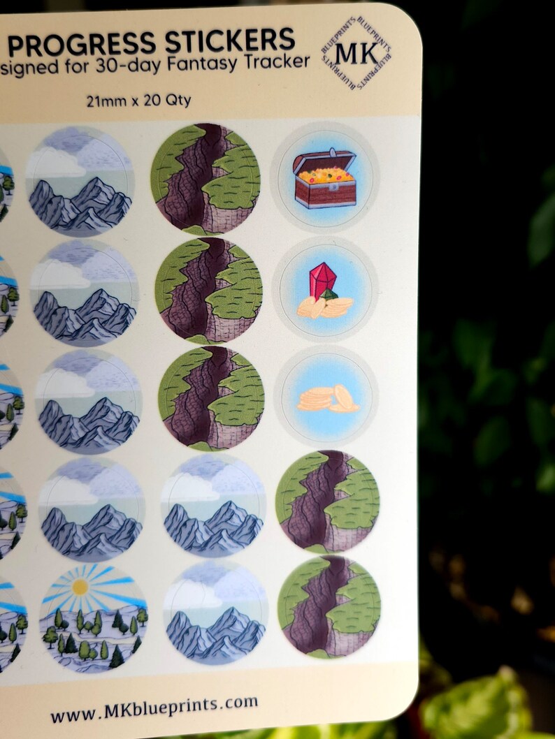 30-day Fantasy Map Challenge Tracker With Stickers. Journey Tracker ...