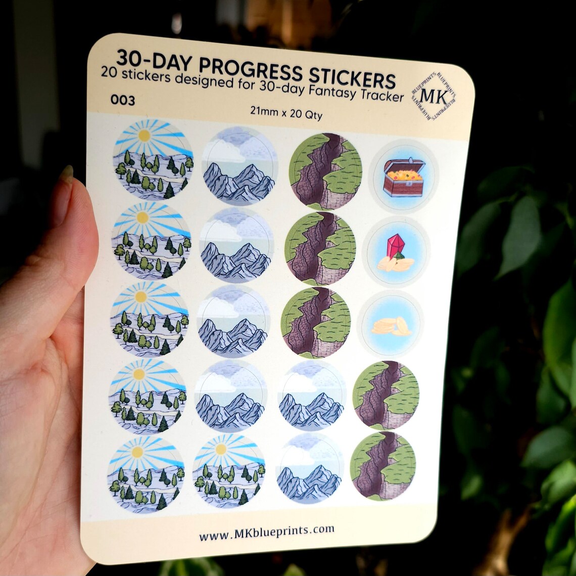 30-day Fantasy Map Challenge Tracker With Stickers. Journey Tracker ...