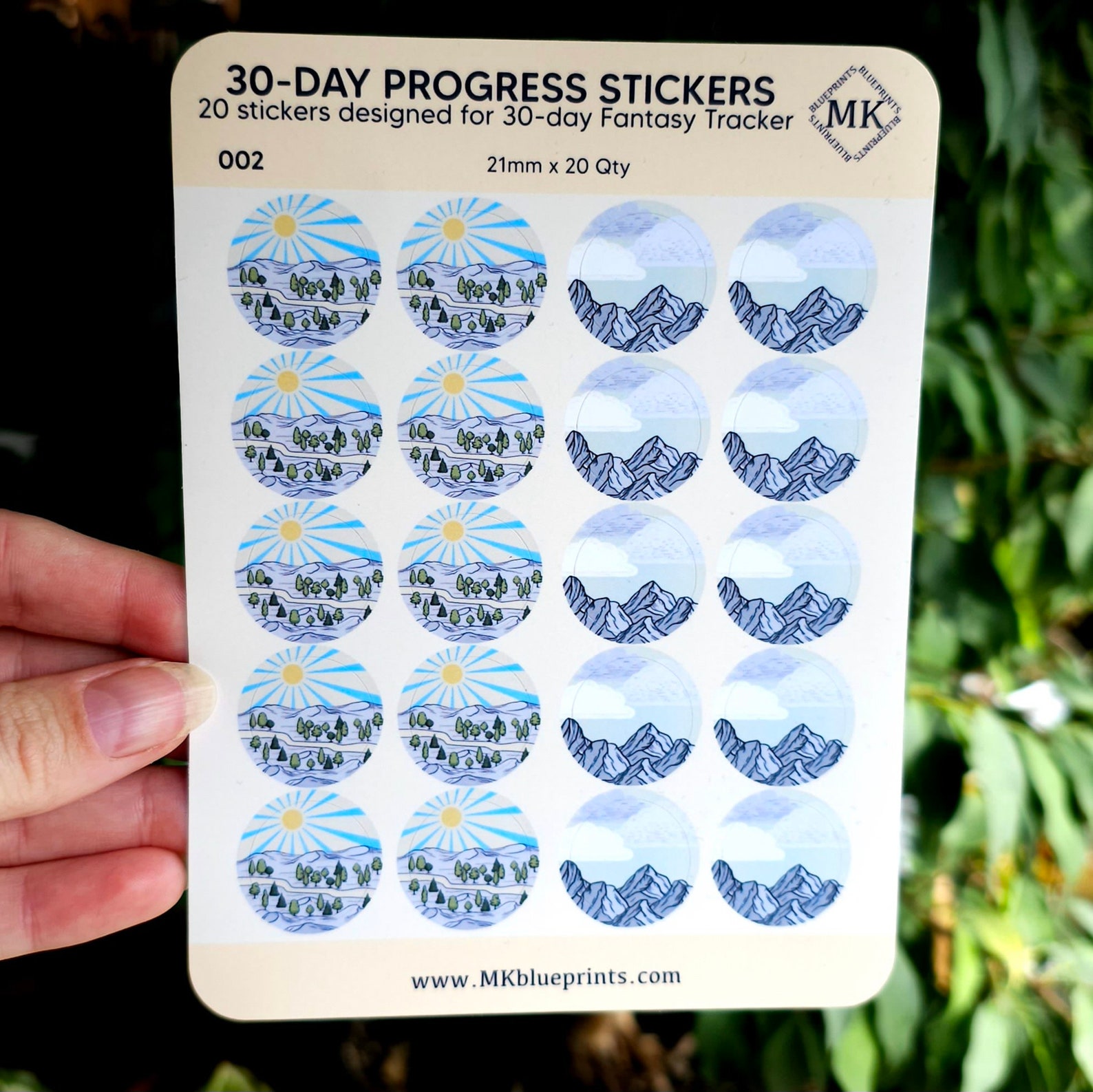 30-day Fantasy Map Challenge Tracker With Stickers. Journey Tracker ...