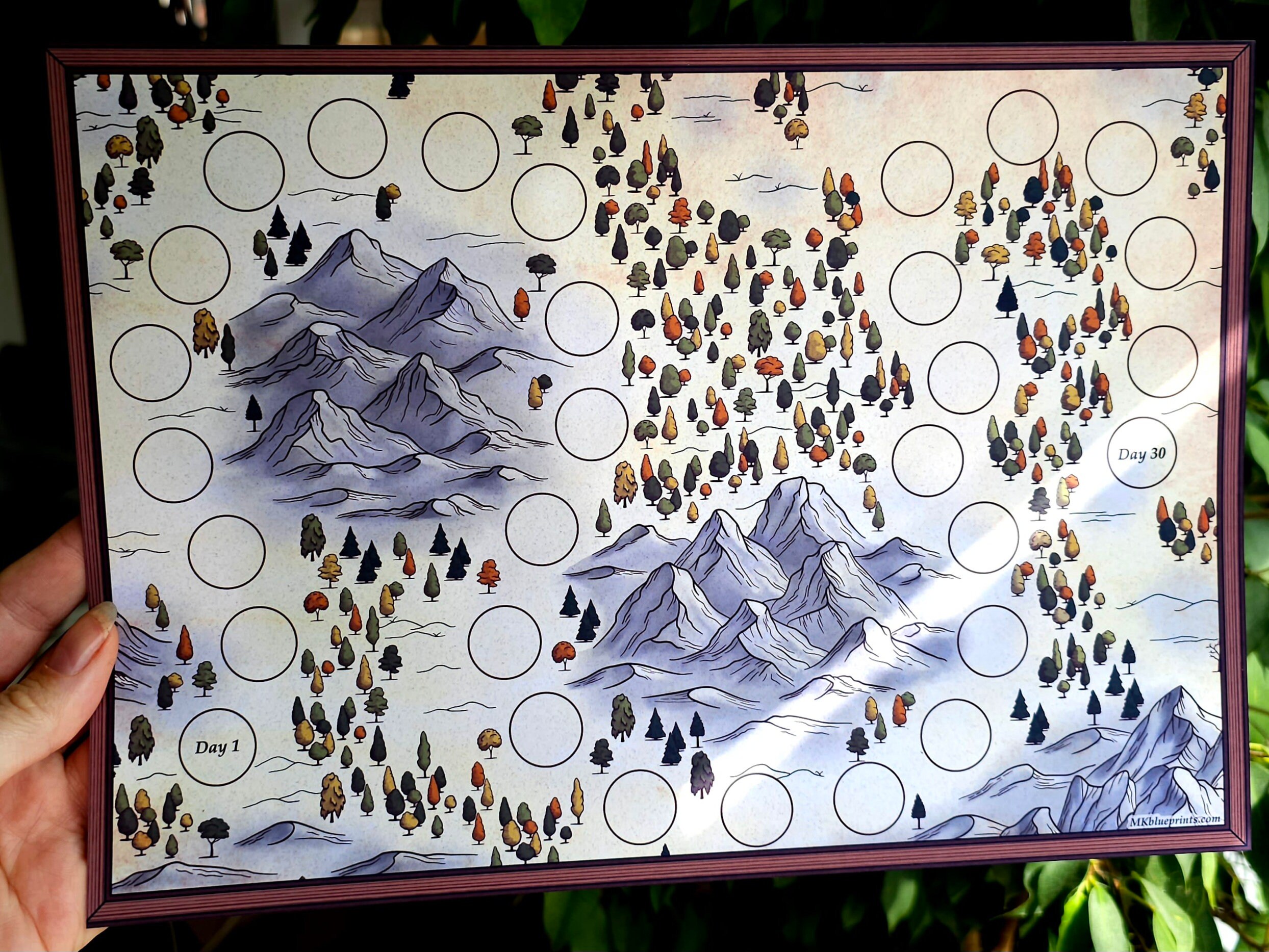 30-day Fantasy Map Challenge Tracker With Stickers. Journey Tracker ...