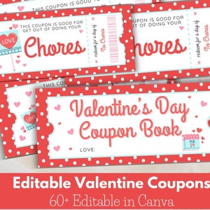 Editable, Kids Valentine Coupon, Valentines Day Coupons,valentine ...