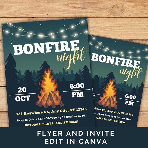 Campfire Invitations - Etsy