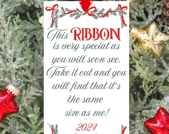 EDITABLE RIBBON TAG, Same Size as Me, Ribbon Ornament, Height Ornament ...