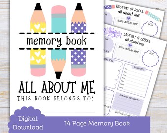 Memory Book, Grade School Keepsake, School Keepsake, Memory Book PDF ...