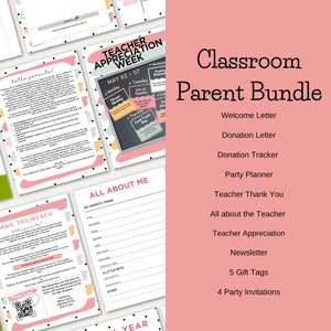 20 Editable Templates,classroom Parent Bundle,volunteer, Welcome Letter ...