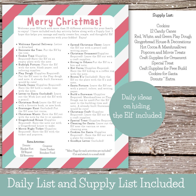 Printable Elf Activity Kit: 26 Days of Christmas Fun (digital Download ...