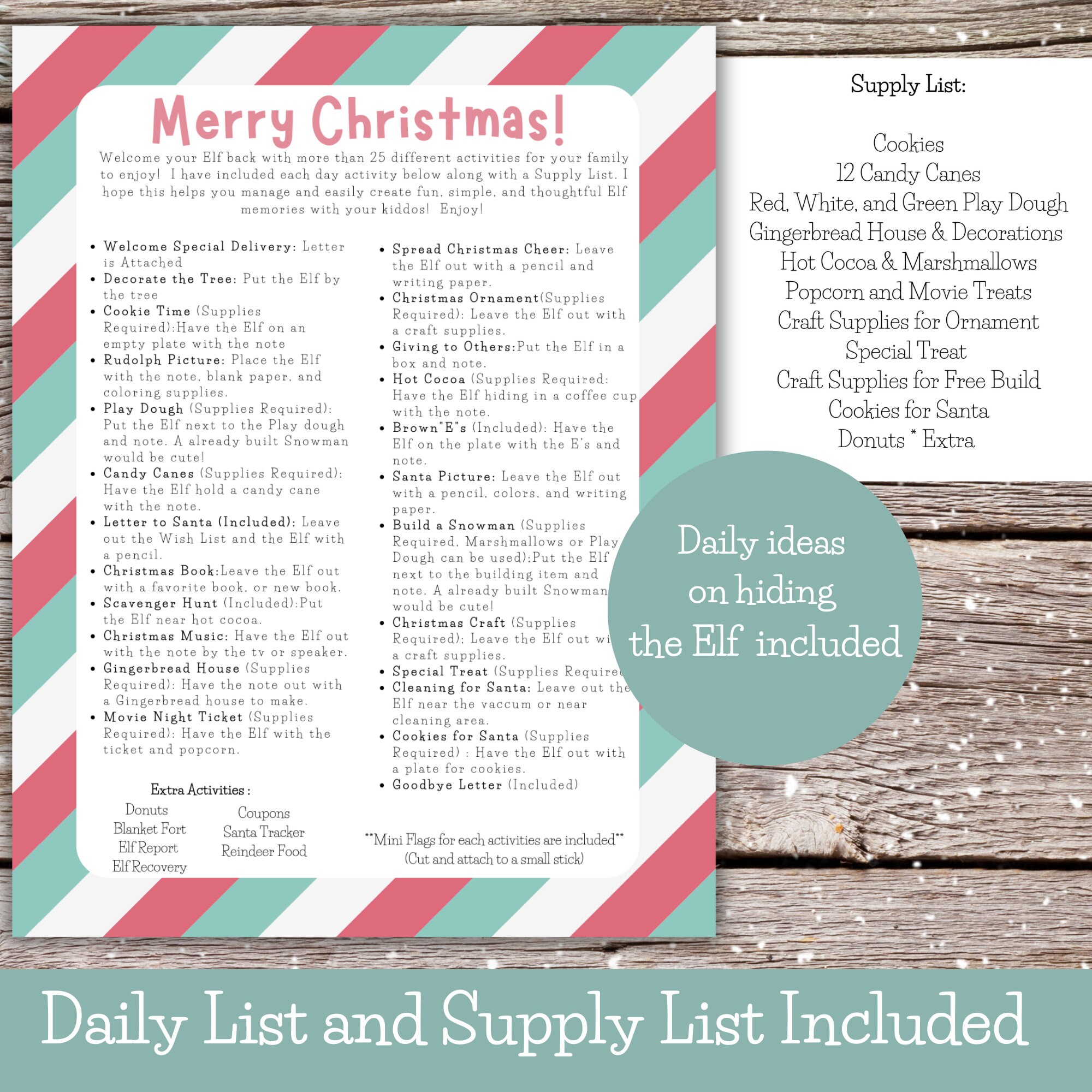 Printable Elf Activity Kit: 26 Days of Christmas Fun (digital Download ...