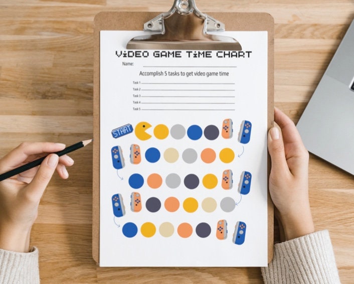 Video Game Time, Screen Time Chart, Sticker Chart,printable, Chore ...