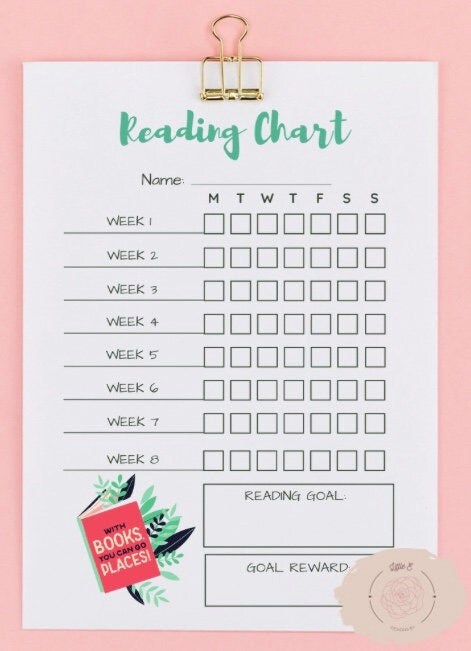 Kids Reading Chart PDF, Reading Chart PDF, Reading PDF, Reading Tracker ...