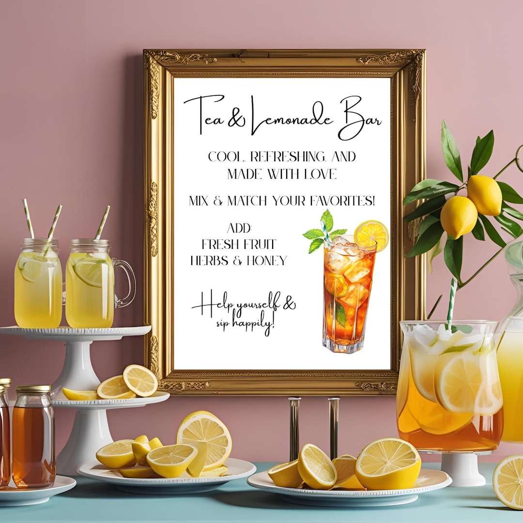 Lemonade and Tea Bar Sign: Signature Drink Station (8.5x11" PDF & PNG ...