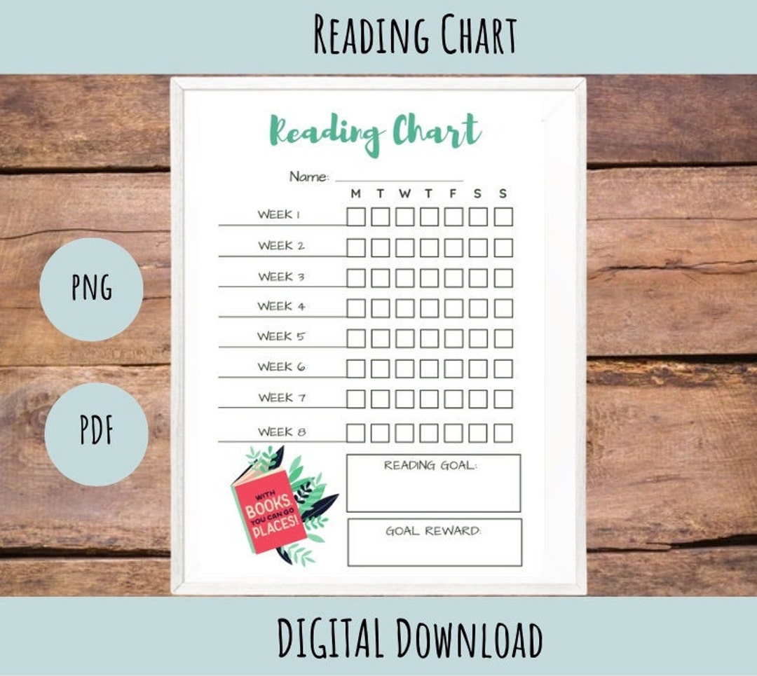Kids Reading Chart PDF, Reading Chart PDF, Reading PDF, Reading Tracker ...