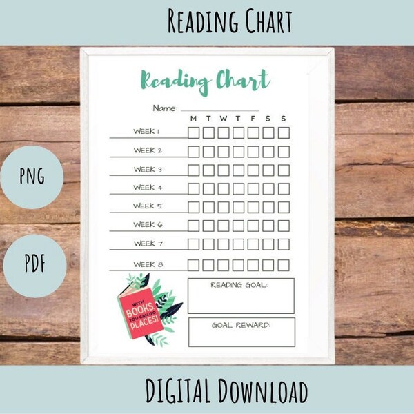 Reading Chart for Kids Printable - Etsy