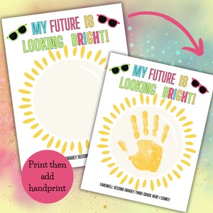 Future is Looking Bright Handprint Art: School Keepsake (digital ...