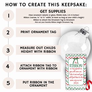 Ribbon Height Keepsake Ornament Tag - Etsy
