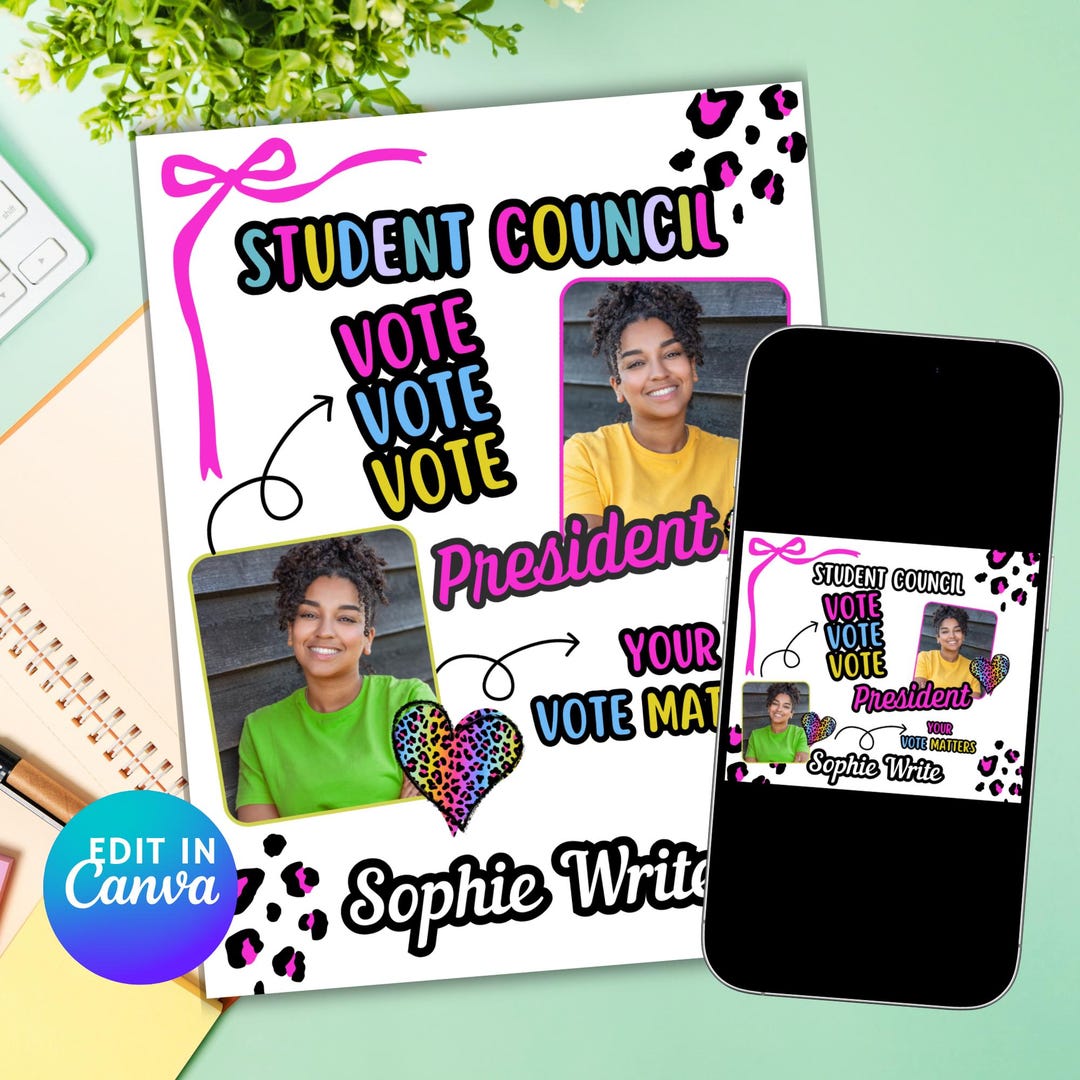 Editable Student Campaign Flyer: Homecoming Queen, Student Council ...