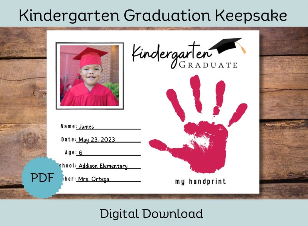 Kindergarten Graduation Keepsake Printable Graduation - Etsy