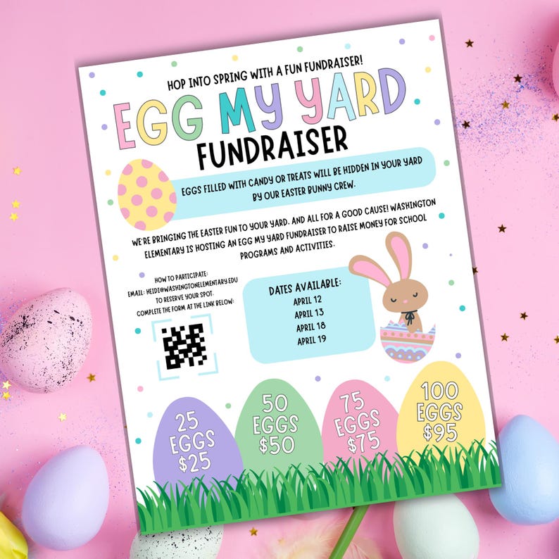 Easter Egg My Yard Flyer: Church, PTO Fundraiser (canva Template) - Etsy