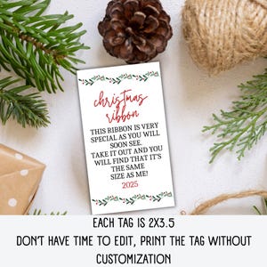Editable Ribbon Height Ornament Tag: DIY Christmas Keepsake (canva ...