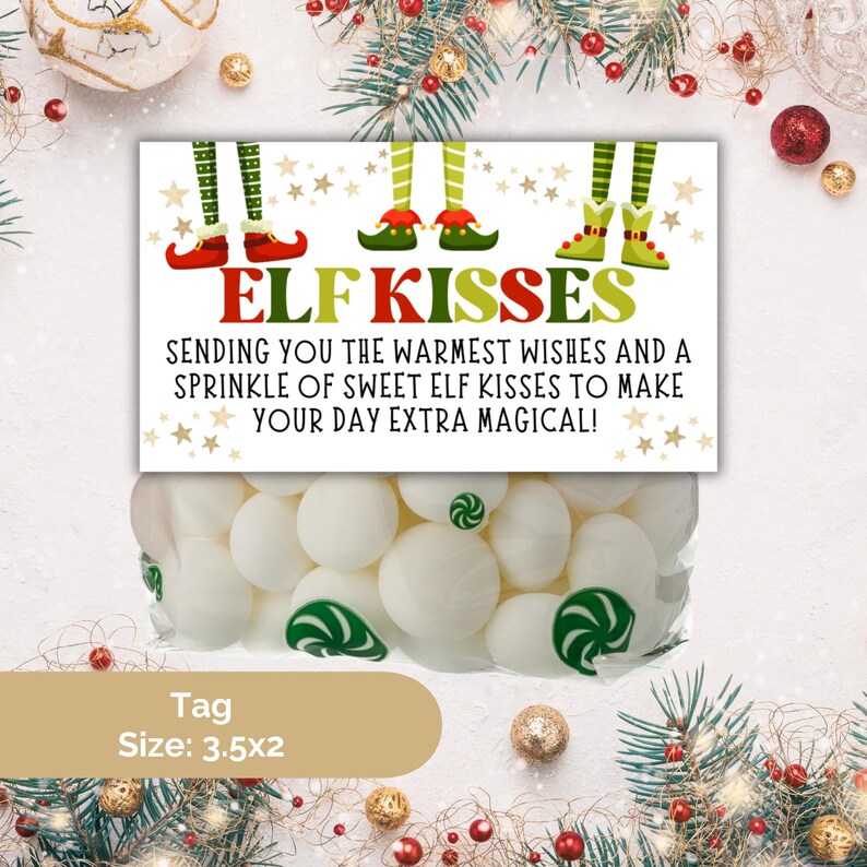 Elf Kisses, Elf Kisses Bag Topper, Elf Ideas, Christmas Elf, Bag Topper ...